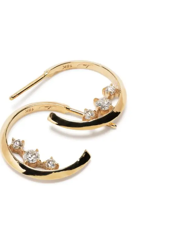 Lizzie Mandler 18kt Yellow Diamond Hoop Earrings