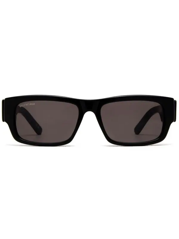 Balenciaga Logo-arm Slim Sunglasses - Black