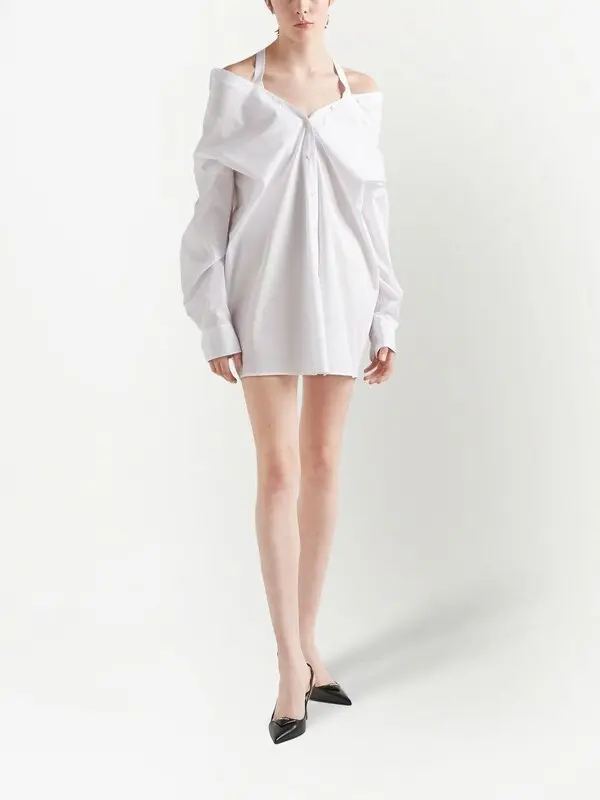Prada Off-shoulder Shirt Dress
