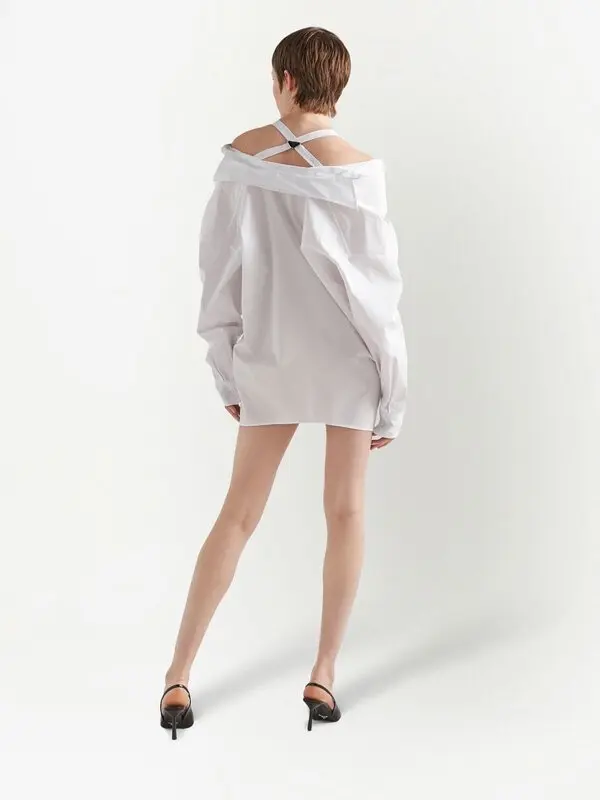 Prada Off-shoulder Shirt Dress