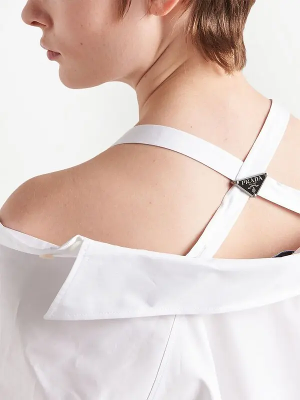 Prada Off-shoulder Shirt Dress