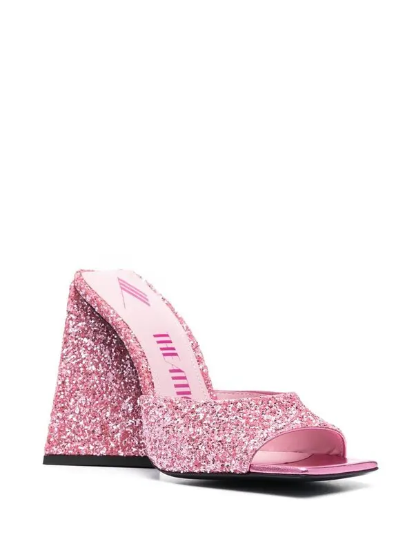 Attico Devon 115mm Sequin Mules - Pink
