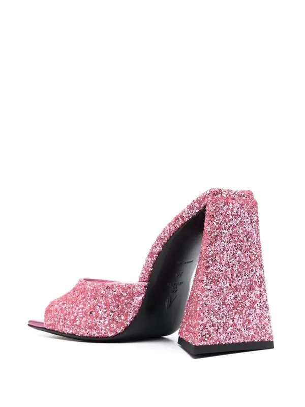 Attico Devon 115mm Sequin Mules - Pink