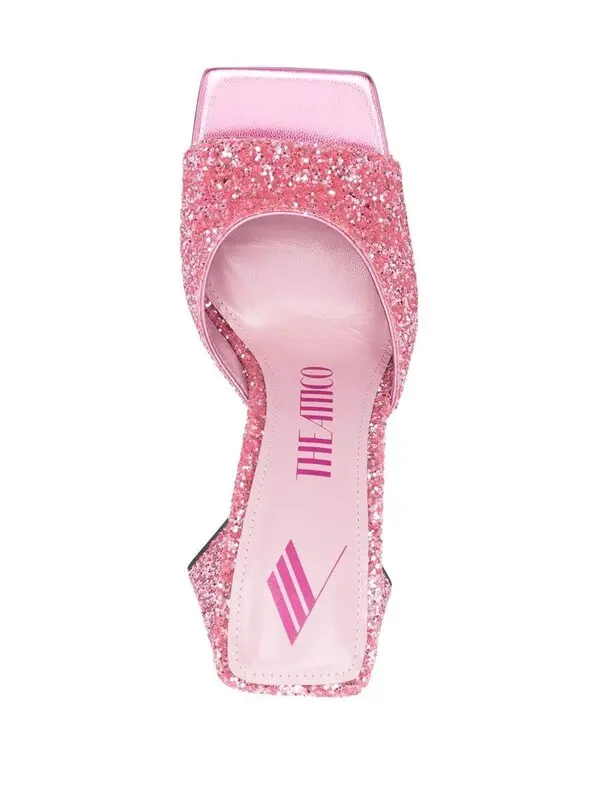 Attico Devon 115mm Sequin Mules - Pink