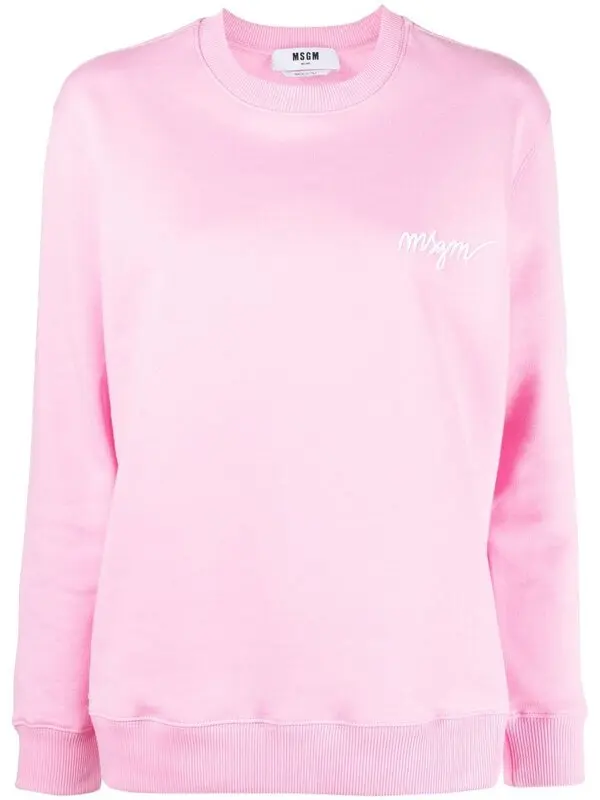 MSGM Embroidered-logo Cotton Sweatshirt