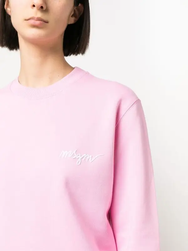 MSGM Embroidered-logo Cotton Sweatshirt