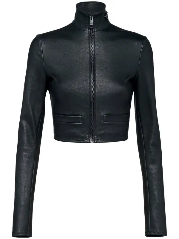Prada Cropped Nappa Leather Jacket