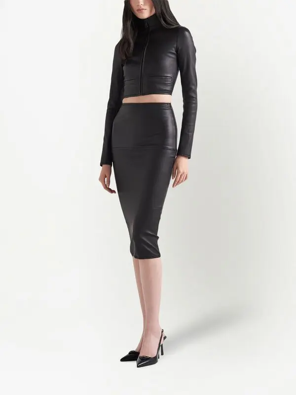Prada Cropped Nappa Leather Jacket