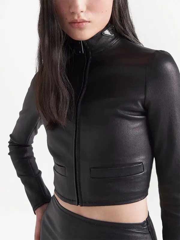 Prada Cropped Nappa Leather Jacket