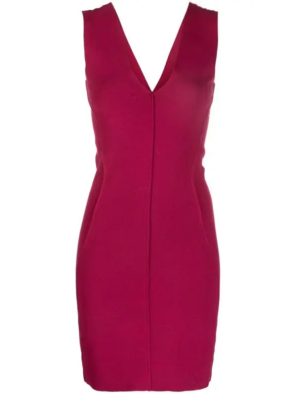 Rick Owens V-neck Mini Dress - Pink