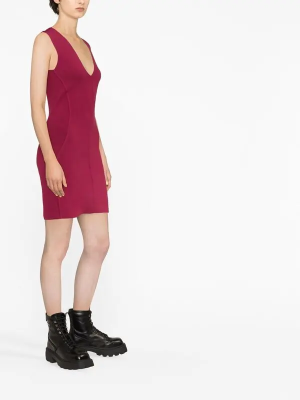 Rick Owens V-neck Mini Dress - Pink