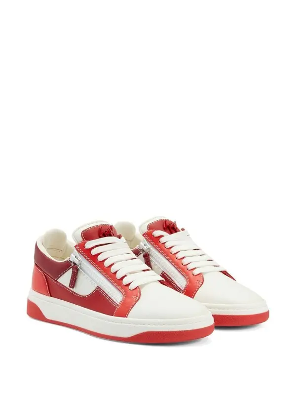 GIUSEPPE ZANOTTI Gz94 Leather Double-zip Low-top Sneakers