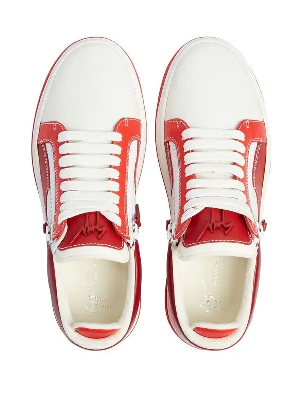 GIUSEPPE ZANOTTI Gz94 Leather Double-zip Low-top Sneakers