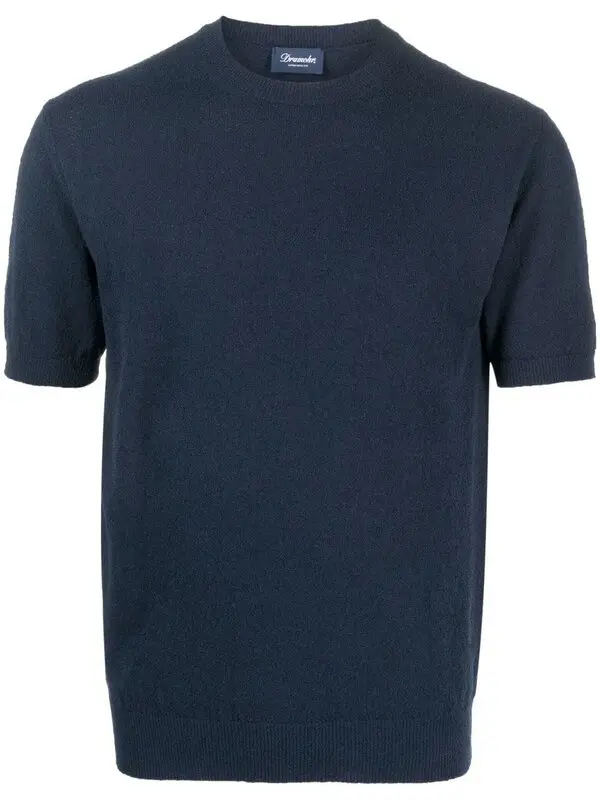 DRUMOHR Crew-neck Short-sleeve Jumper - Blue