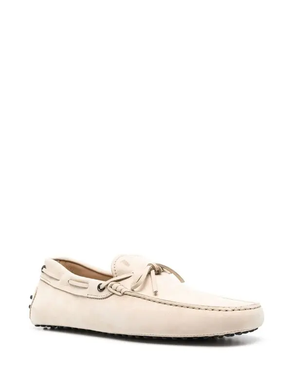 TOD'S Bow-detail Leather Loafers - Neutrals