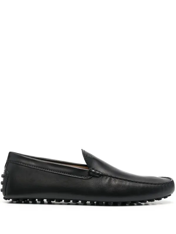 TOD'S Slip-on Leather Loafers - Black