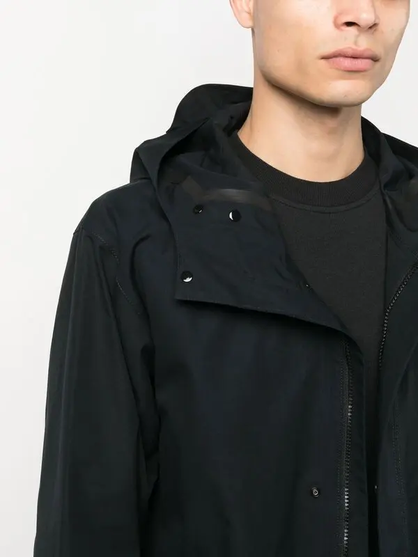 Stone Island Compass-patch Long-sleeved Coat - Black