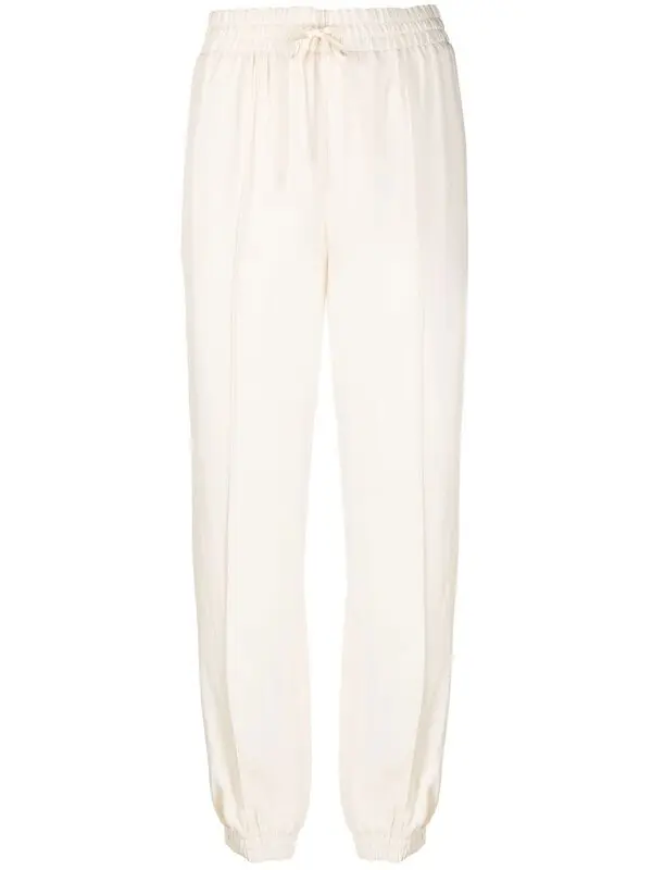JIL SANDER Drawstring Tapered Trousers - Neutrals