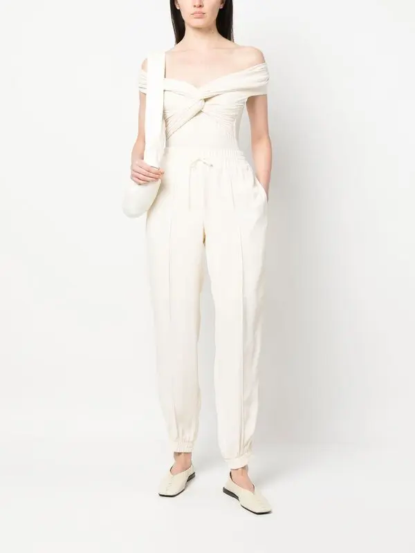 JIL SANDER Drawstring Tapered Trousers - Neutrals