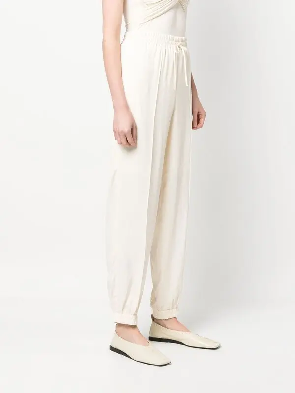 JIL SANDER Drawstring Tapered Trousers - Neutrals