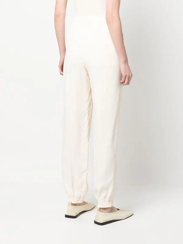 JIL SANDER Drawstring Tapered Trousers - Neutrals