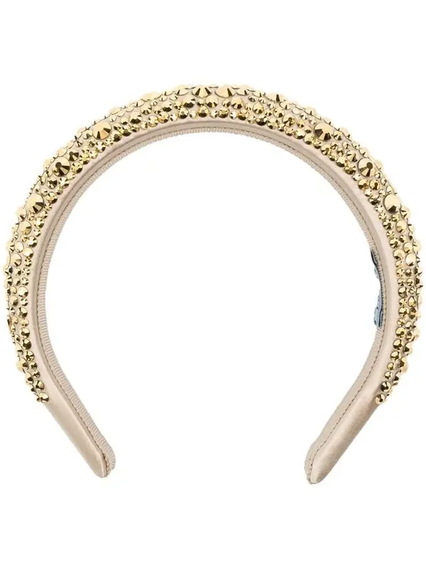 Prada Crystal-embellished Headband - Gold