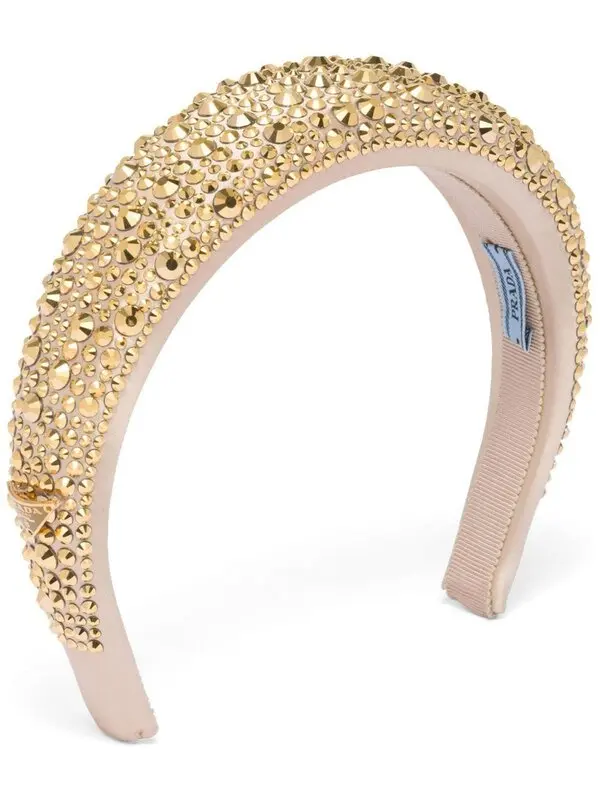 Prada Crystal-embellished Headband - Gold