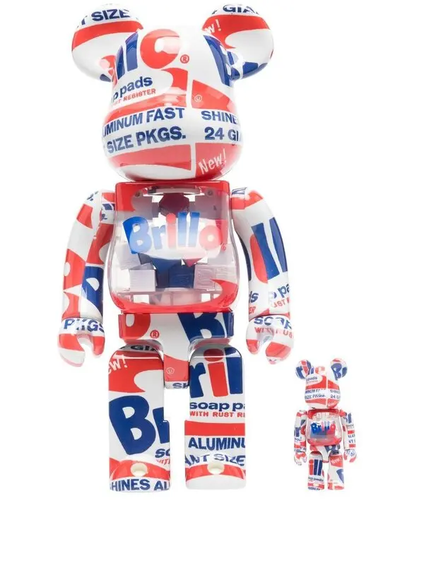 MEDICOM TOY X Andy Warhol Brillo Be@rbrick Figure Set - Blue