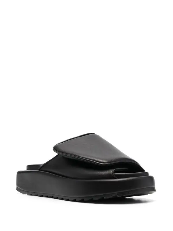 GIABORGHINI Gia Touch-strap Slides - Black