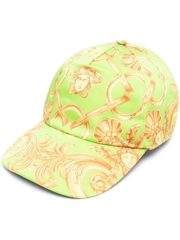 Versace Medusa Print Cotton Cap - Green