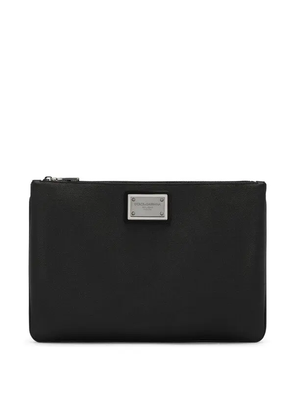 Dolce & Gabbana Logo-plaque Clutch - Black