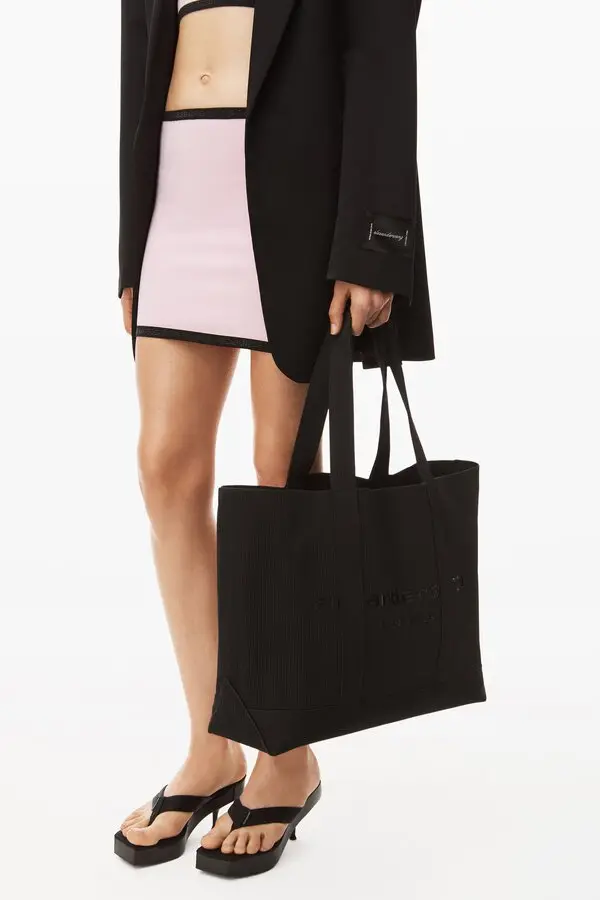 Alexander Wang Tote Bag In Rib Knit - Black | Editorialist