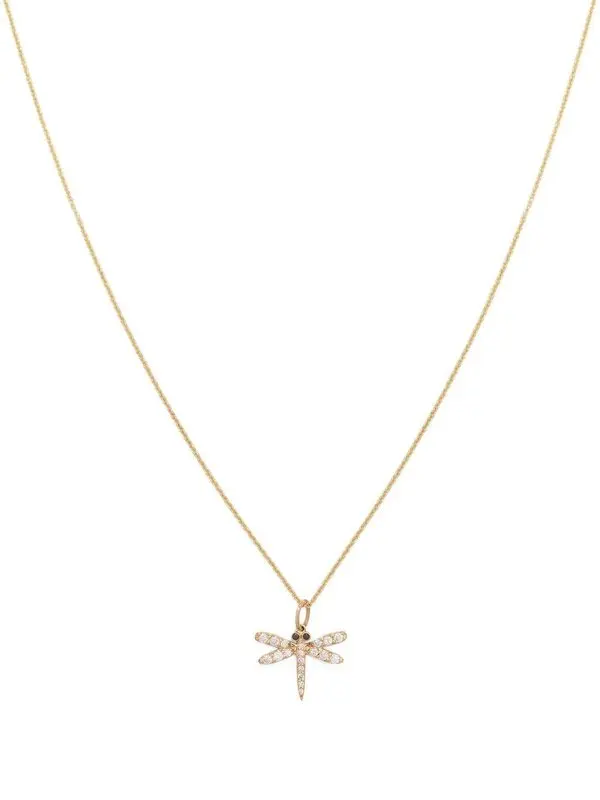 SYDNEY EVAN 14kt Yellow Dragonfly Charm Necklace - Gold