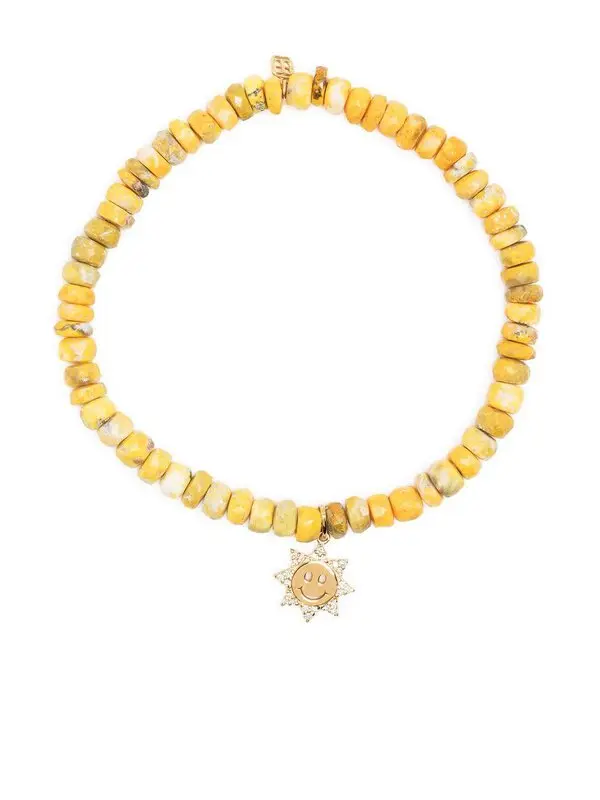 SYDNEY EVAN 14kt Yellow Gold Beaded Bracelet - Orange
