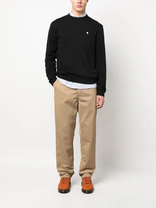 Carhartt Work In Progress Logo-embroidered Crew Neck Jumper - Black