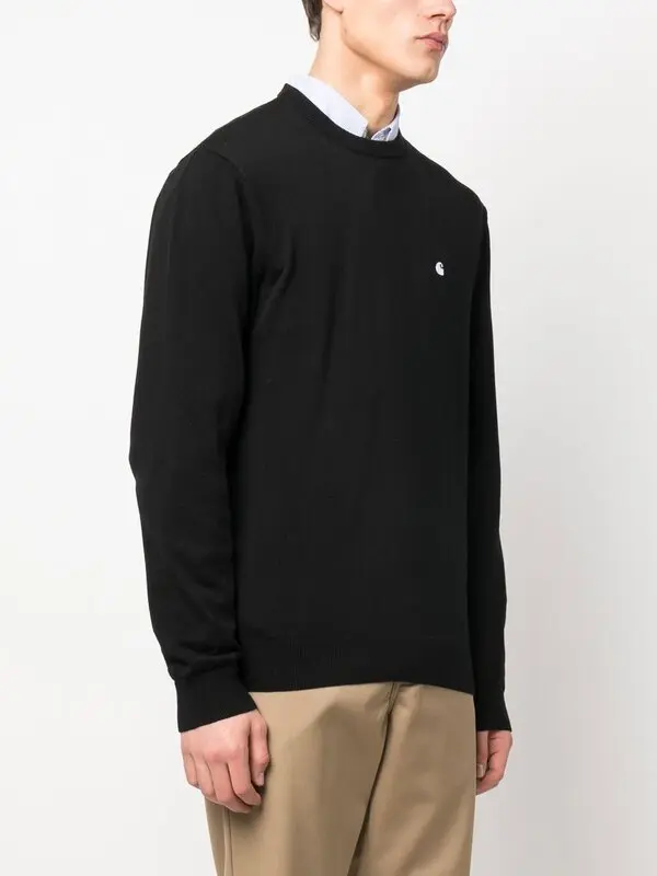 Carhartt Work In Progress Logo-embroidered Crew Neck Jumper - Black