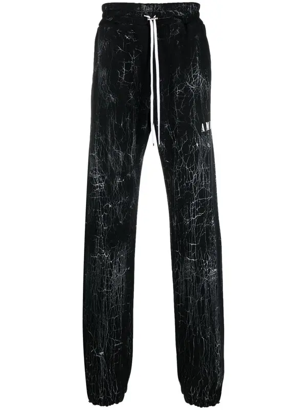 Amiri Cracked-dye Logo Track Pants