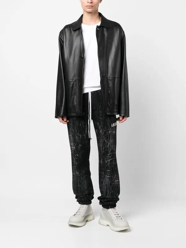 Amiri Cracked-dye Logo Track Pants
