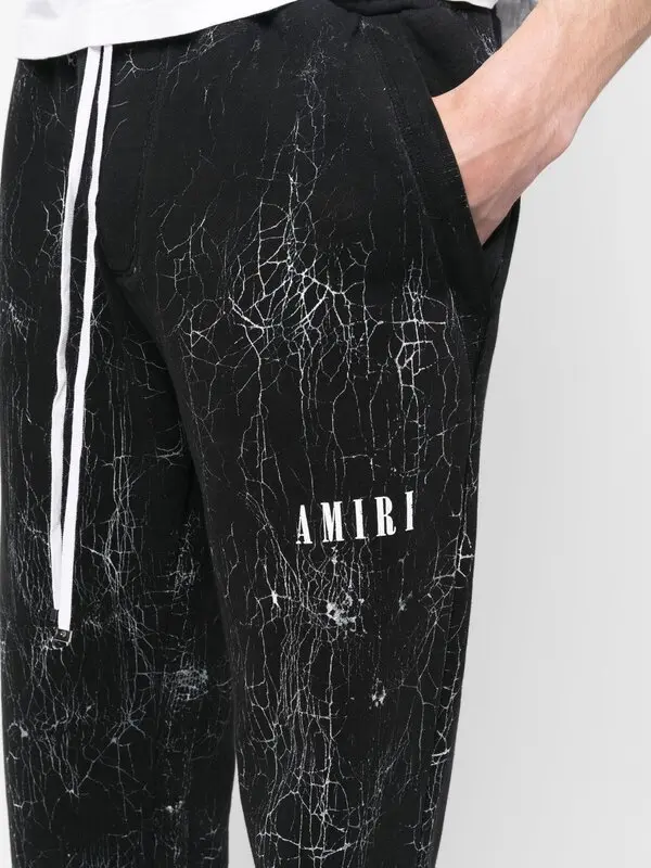 Amiri Cracked-dye Logo Track Pants