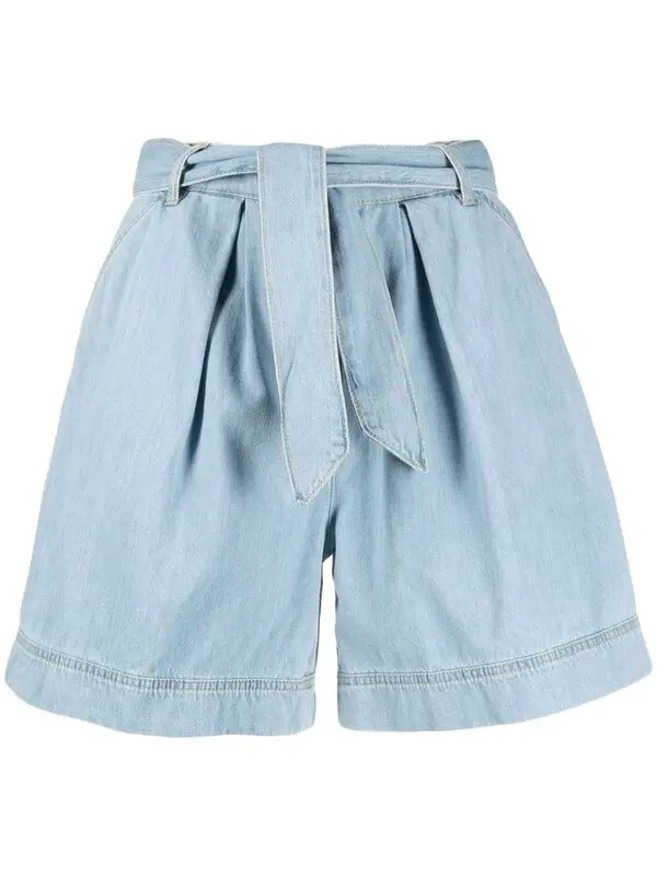 Pinko Belted Denim Shorts