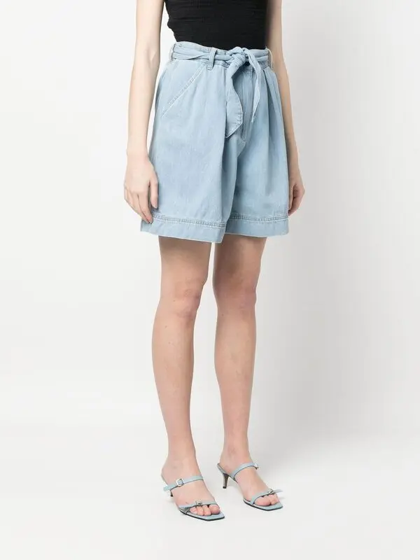 Pinko Belted Denim Shorts