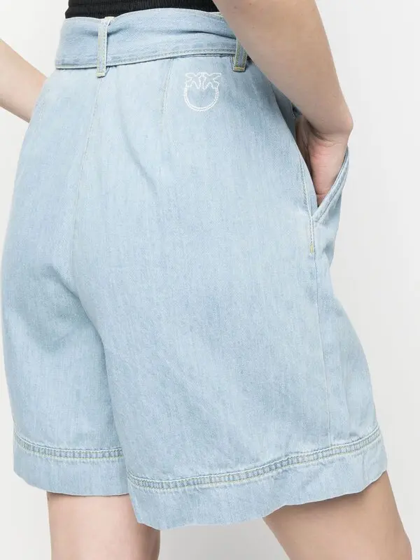 Pinko Belted Denim Shorts