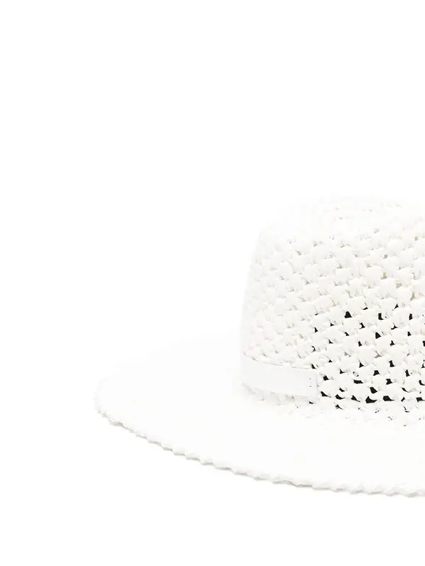 FILIPPO CATARZI Wide-brim Woven-raffia Hat - White