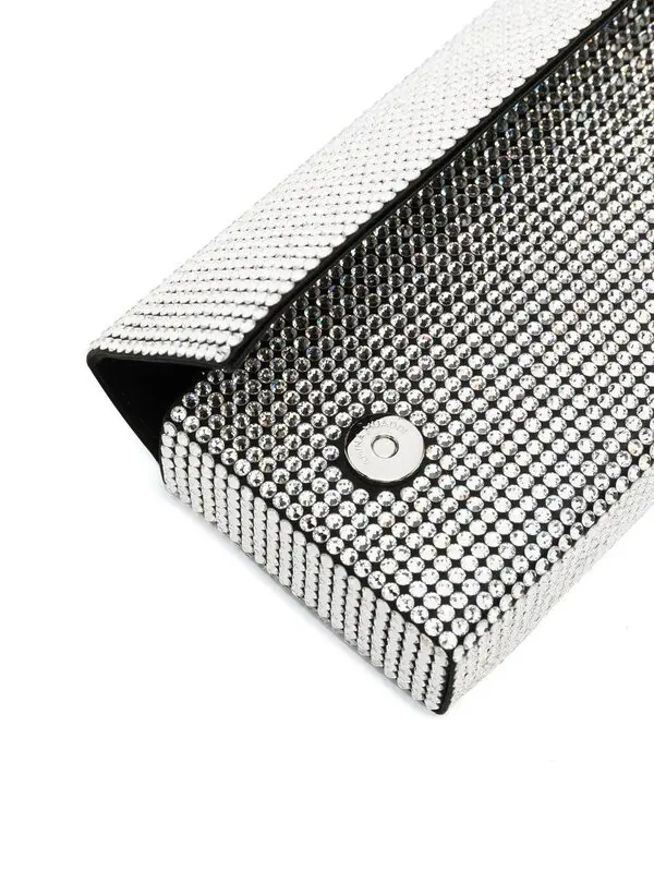 Amina Muaddi Paloma Crystal-embellished Clutch - Black