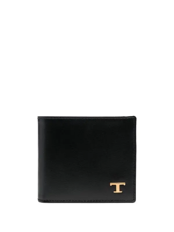 TOD'S Bi-fold Leather Wallet - Black