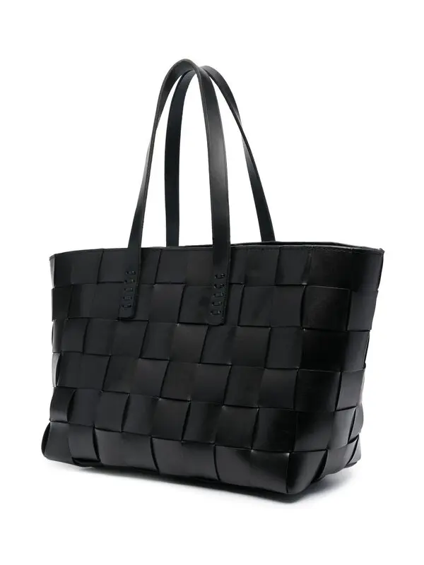 Dragon Diffusion Woven Leather Tote Bag - Black