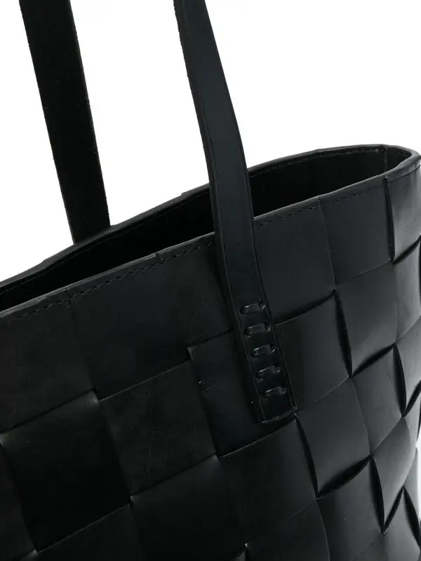 Dragon Diffusion Woven Leather Tote Bag - Black