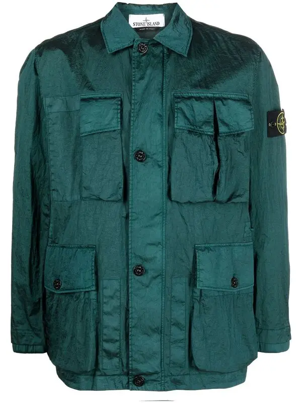 Stone Island Compass-patch Shirt Jacket - Green