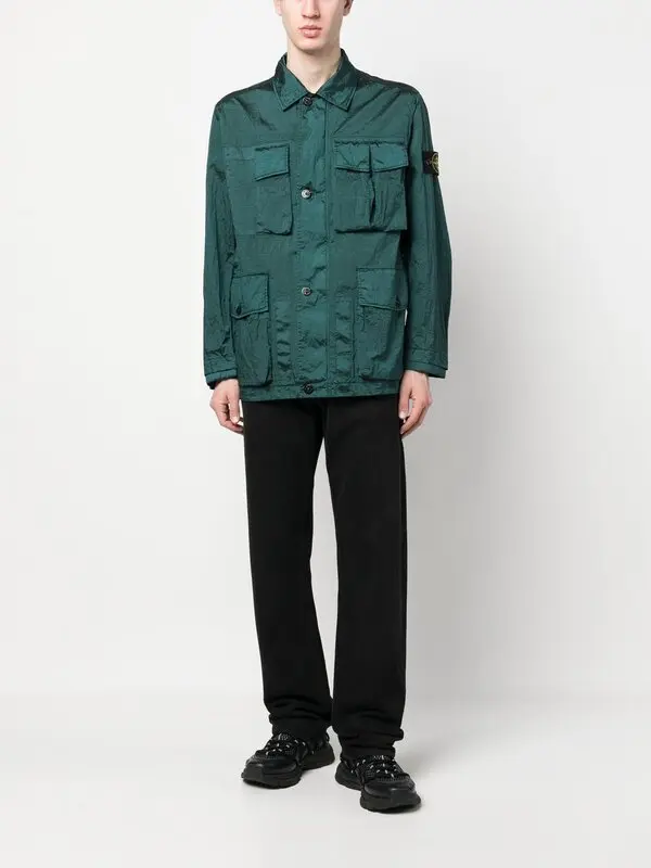 Stone Island Compass-patch Shirt Jacket - Green