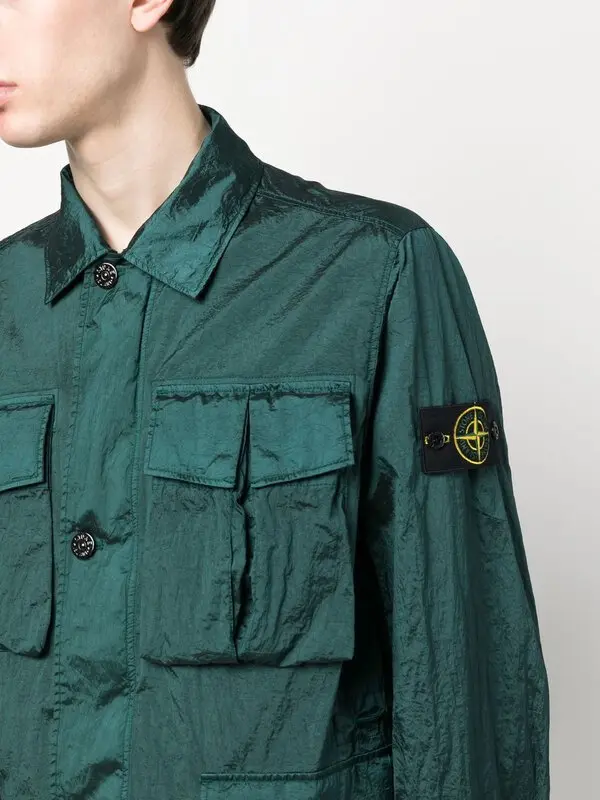 Stone Island Compass-patch Shirt Jacket - Green